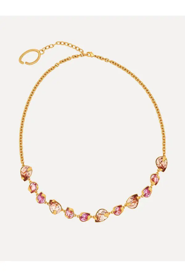 Oscar De La Renta Pear-cut Cluster Necklace - Gold