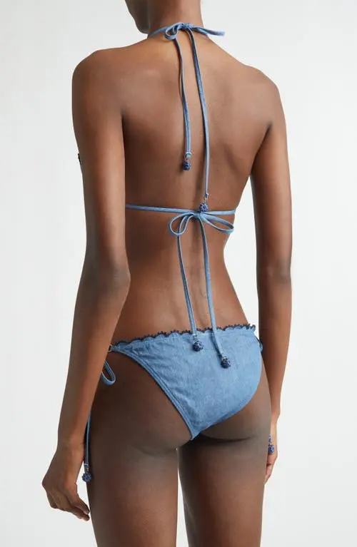 Zimmermann Aster Paisley Embroidered Two-piece Swimsuit - Denim