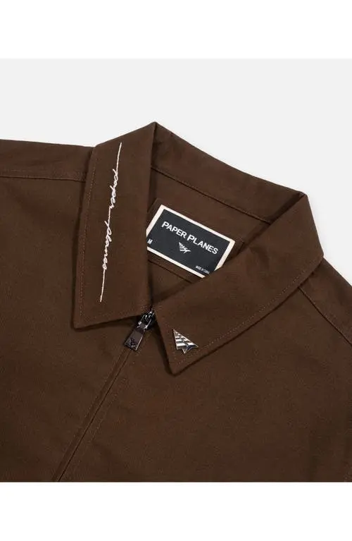 PAPER PLANES Script Logo Cotton Canvas Jacket