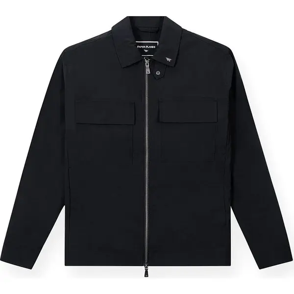 PAPER PLANES Cotton Blend Utility Jacket - Black