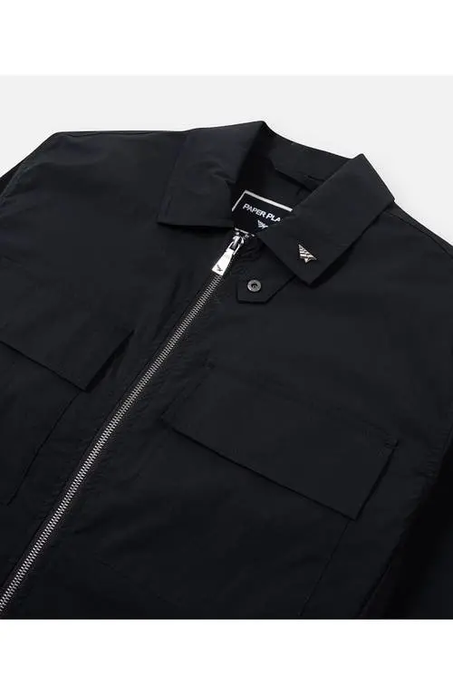 PAPER PLANES Cotton Blend Utility Jacket - Black