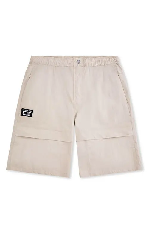 PAPER PLANES Cotton Blend Utility Shorts - Sand
