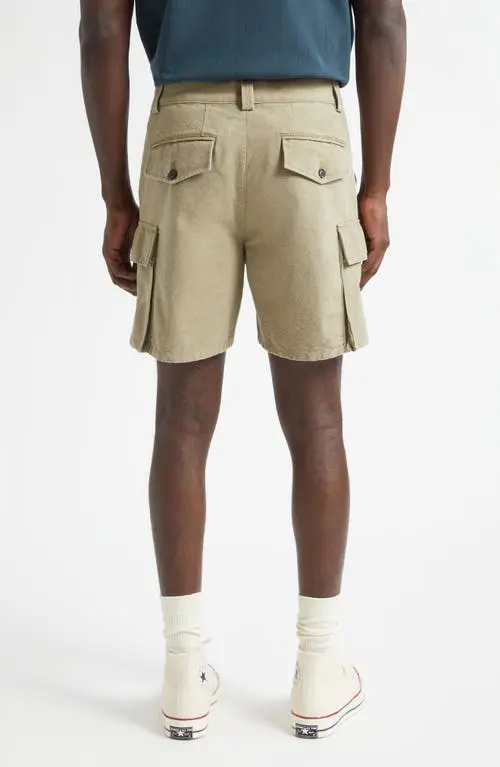 NOAH Pleated Cargo Shorts In Washed Cotton Canvas