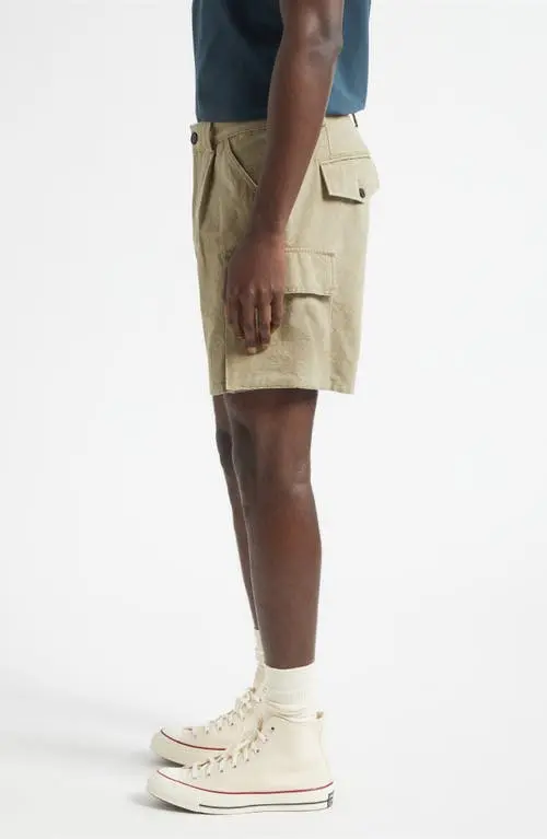 NOAH Pleated Cargo Shorts In Washed Cotton Canvas