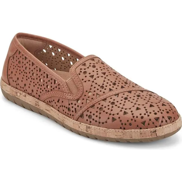 Earth Perforated Leather Loafers - Brown