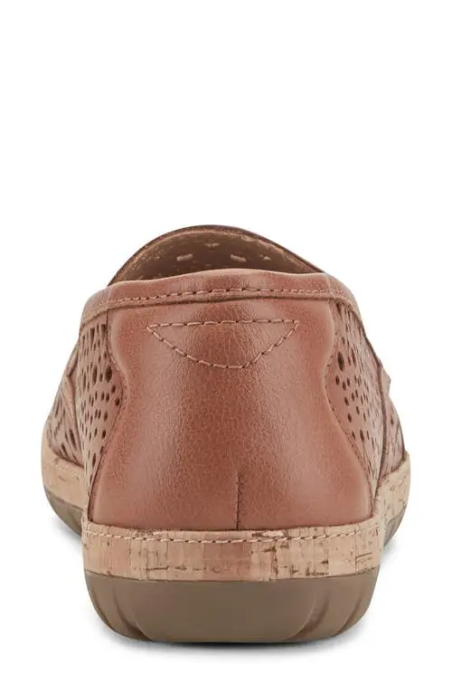 Earth Perforated Leather Loafers - Brown