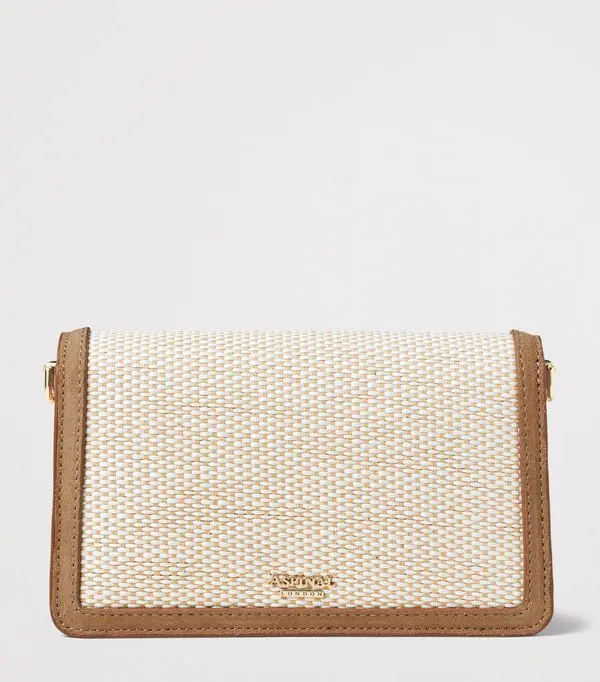 ASPINAL OF LONDON Raffia Eliza Clutch Bag - Neutral