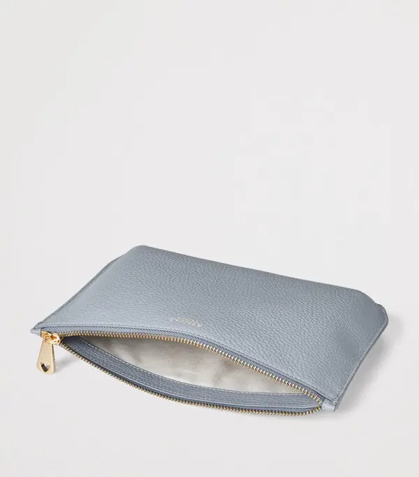 ASPINAL OF LONDON Large Leather Ella Pouch - Blue