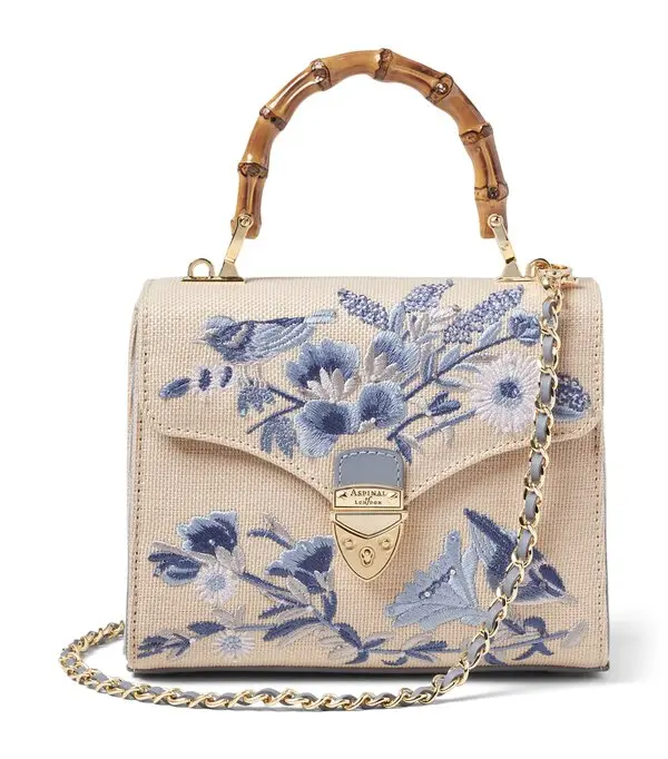 ASPINAL OF LONDON Midi Canvas Mayfair Top-handle Bag - Blue