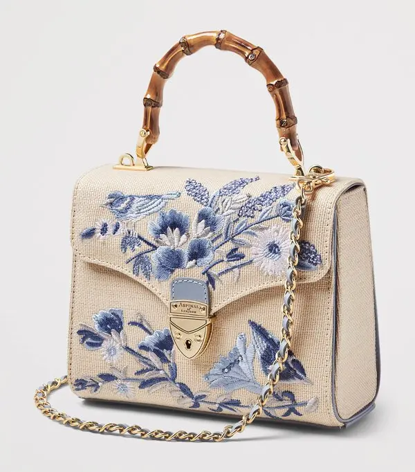 ASPINAL OF LONDON Midi Canvas Mayfair Top-handle Bag - Blue