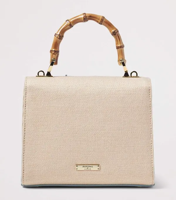 ASPINAL OF LONDON Midi Canvas Mayfair Top-handle Bag - Blue