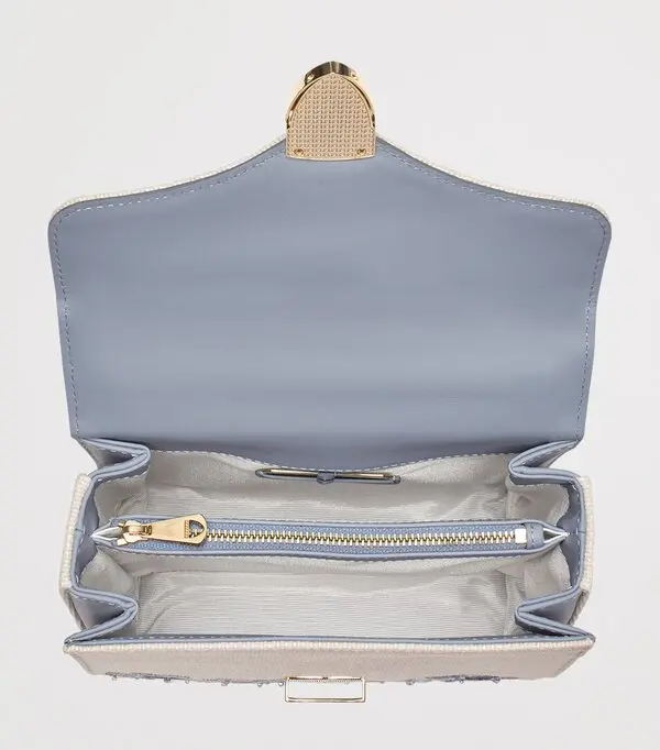 ASPINAL OF LONDON Midi Canvas Mayfair Top-handle Bag - Blue