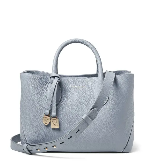 ASPINAL OF LONDON Midi Leather London Tote Bag - Blue