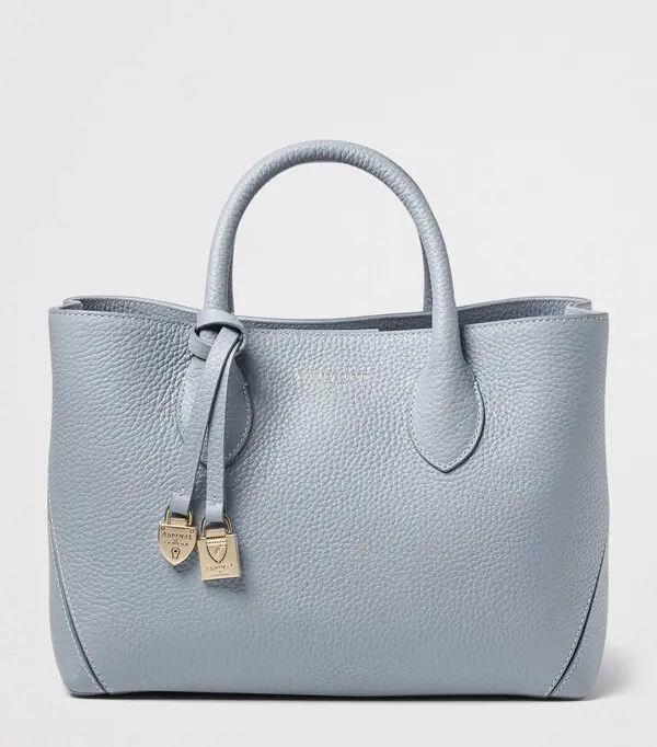 ASPINAL OF LONDON Midi Leather London Tote Bag - Blue
