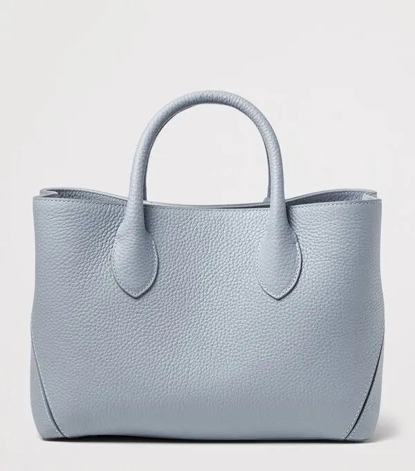 ASPINAL OF LONDON Midi Leather London Tote Bag - Blue