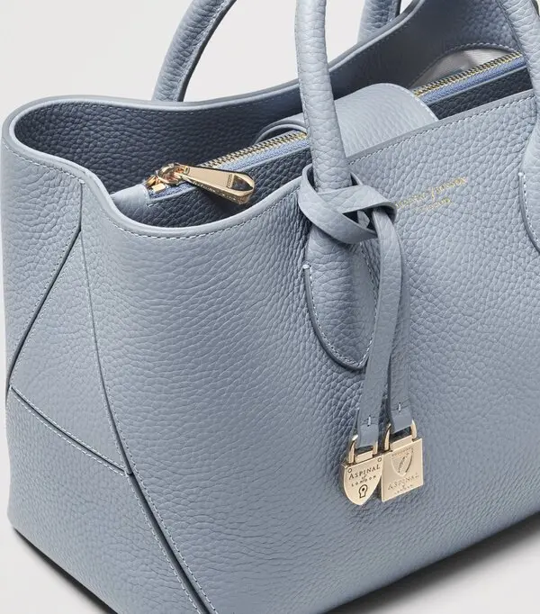 ASPINAL OF LONDON Midi Leather London Tote Bag - Blue