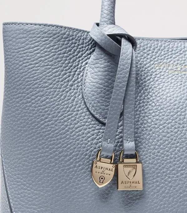 ASPINAL OF LONDON Midi Leather London Tote Bag - Blue