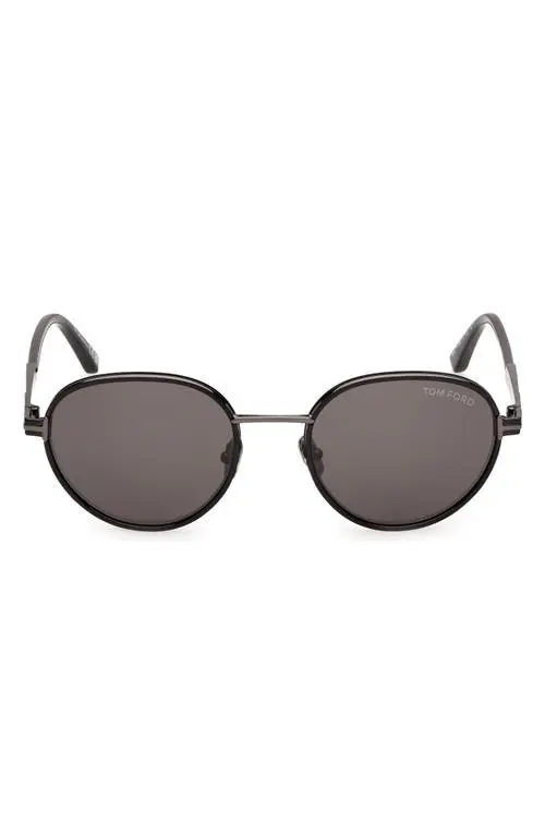 TOM FORD Jet Round Sunglasses - Black Dark Gunmetal/smoke