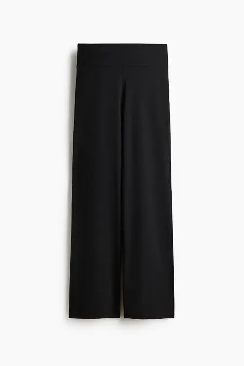 H&M Wide Sports Leggings With Softmove - Black