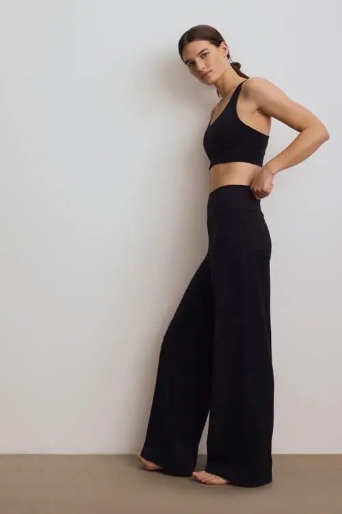 H&M Wide Sports Leggings With Softmove - Black