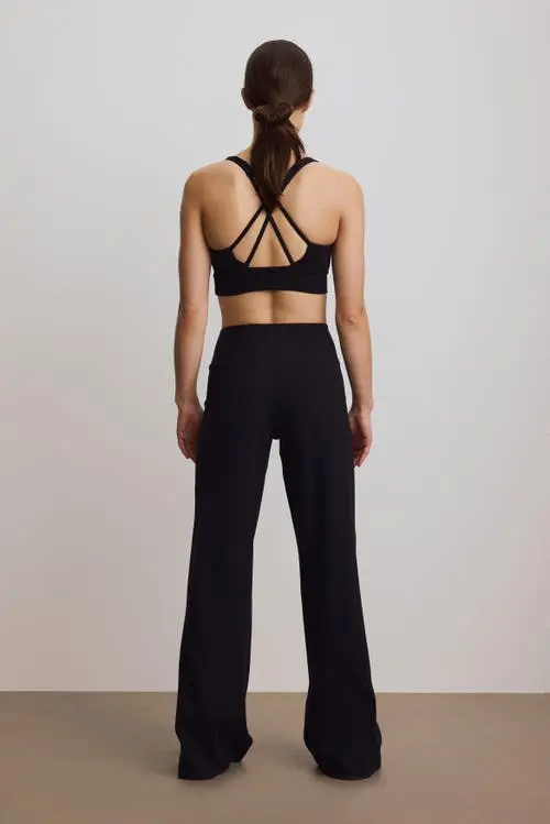 H&M Wide Sports Leggings With Softmove - Black