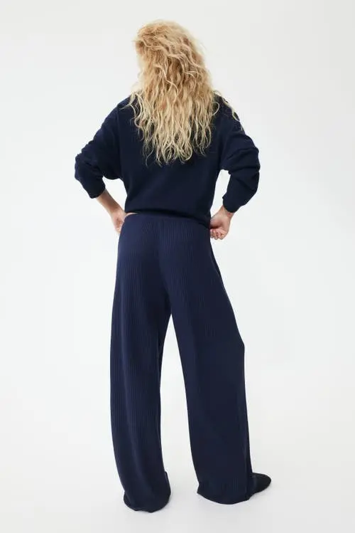 H&m Rib-knit Wide-leg Trousers