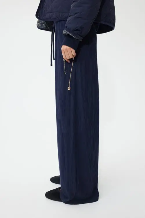 H&m Rib-knit Wide-leg Trousers
