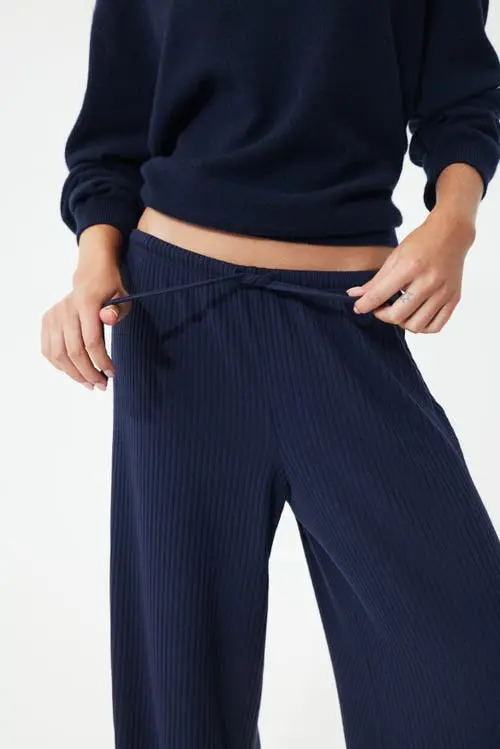 H&m Rib-knit Wide-leg Trousers