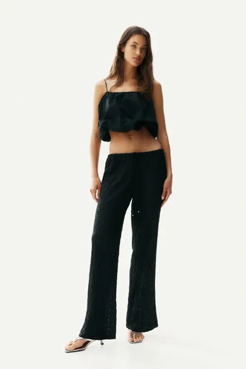 H&m Lace-look Drawstring Trousers