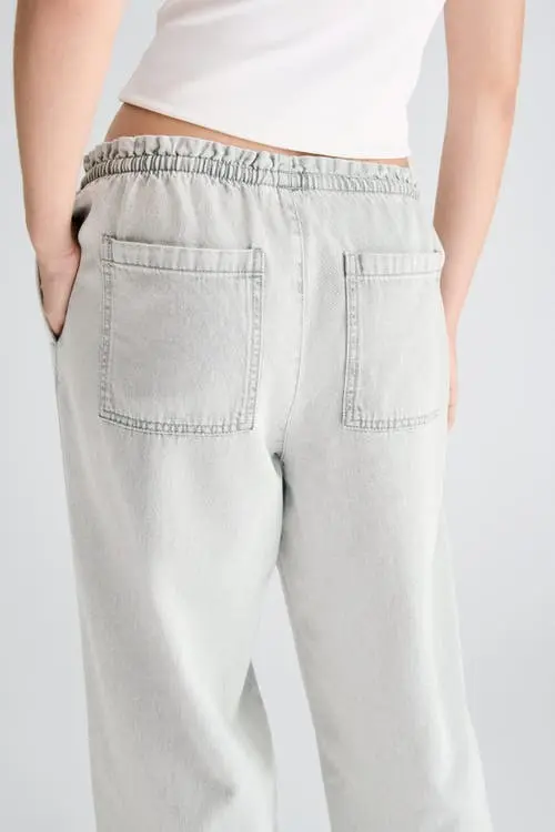 H&M Denim Pull-on Trousers - Light Gray