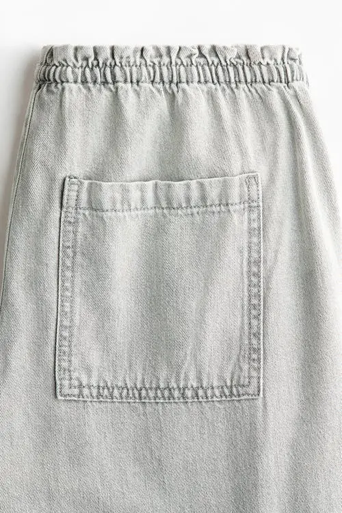 H&M Denim Pull-on Trousers - Light Gray