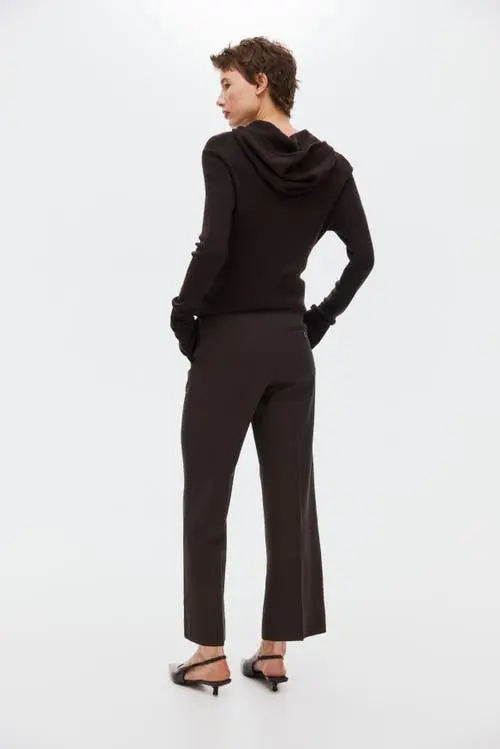 H&m Bootcut Ankle-length Trousers - Dark Brown
