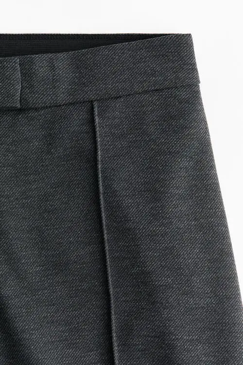 H&m Bootcut Crease-front Trousers - Dark Gray