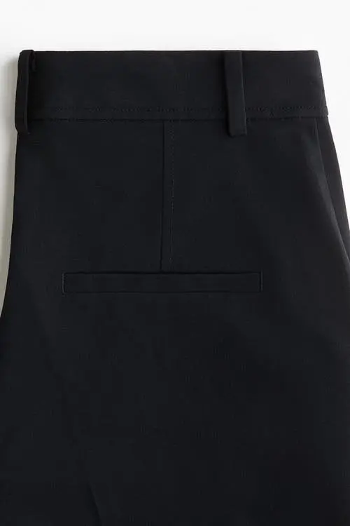 H&m Wide Leg Pleated Trousers - Black