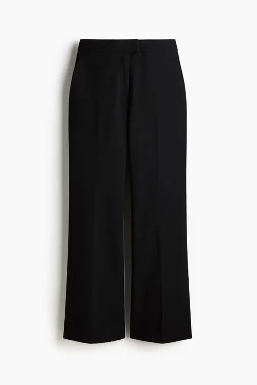 H&M Bootcut Trousers With Pinstripes - Black
