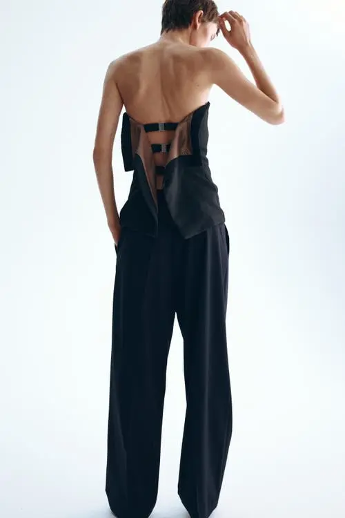 H&m Tailored Trousers With Straight Legs - Black