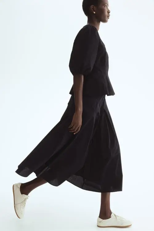 H&m Circular Poplin Midi Skirt