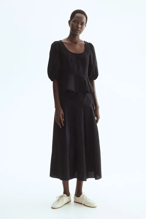 H&m Circular Poplin Midi Skirt