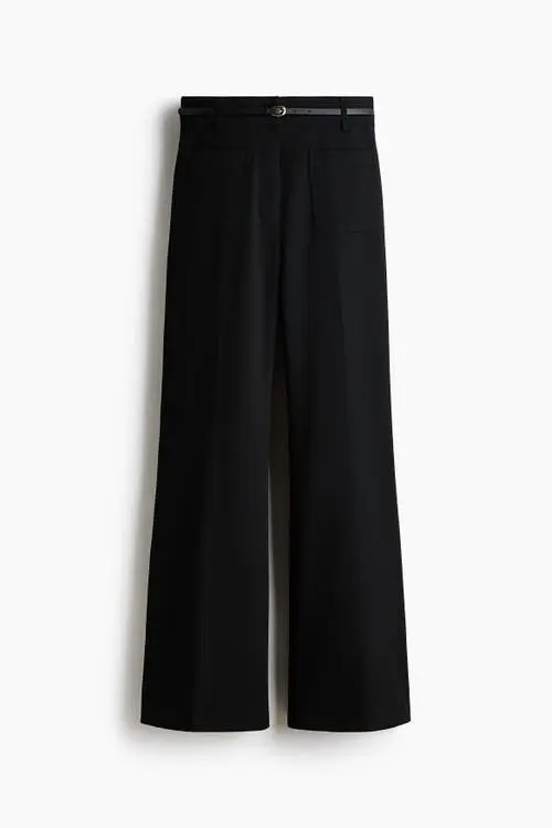 H&m Flared Belted Trousers