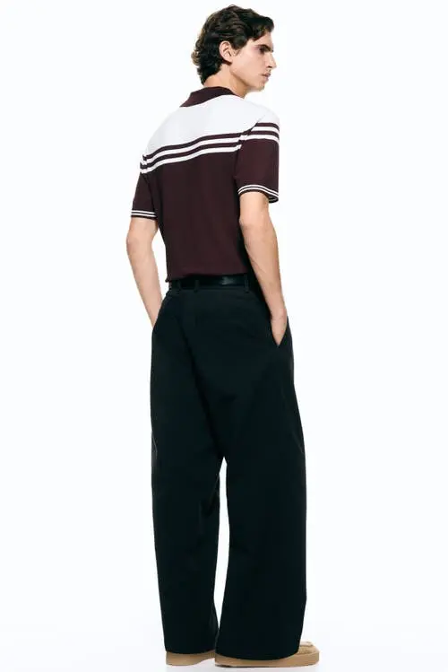H&m Loose Fit Tailored Trousers In Cotton And Lyocell Blend