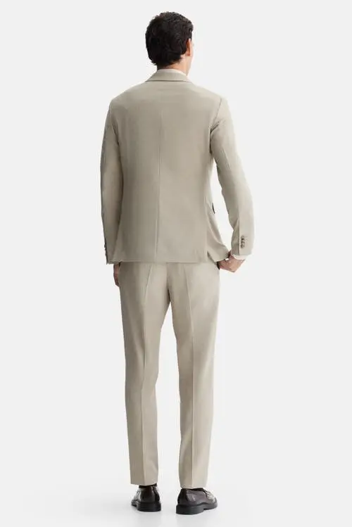 H&m Slim Fit Single-breasted Jacket - Beige