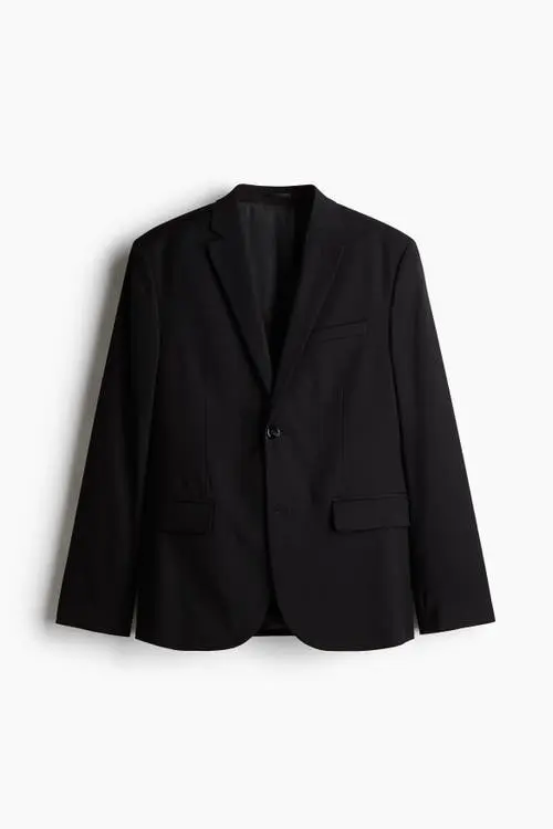 H&m Slim Fit Single-breasted Jacket - Black