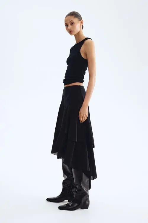 H&m Tiered High-low Skirt