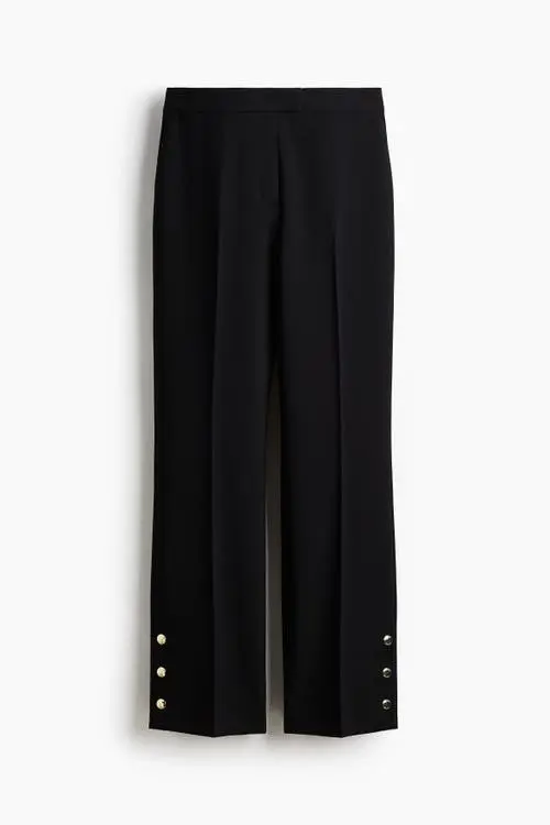 H&m Bootcut Trousers With Slit Cuffs
