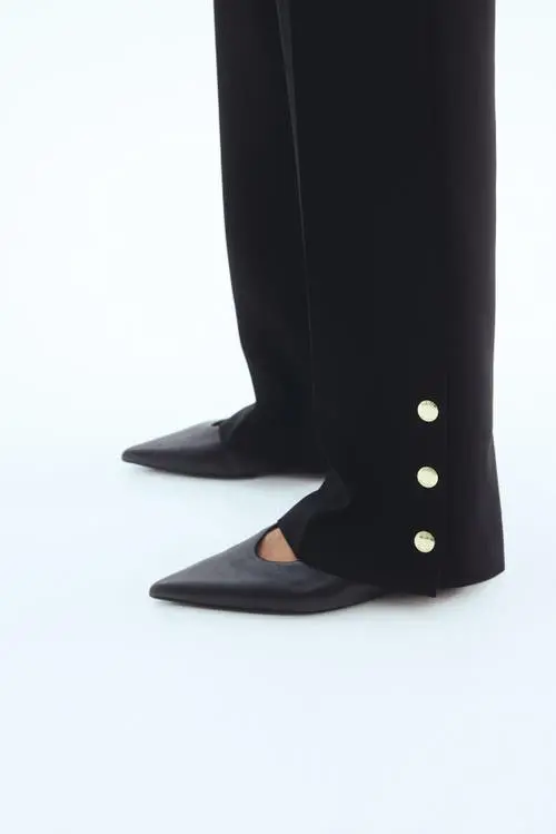 H&m Bootcut Trousers With Slit Cuffs