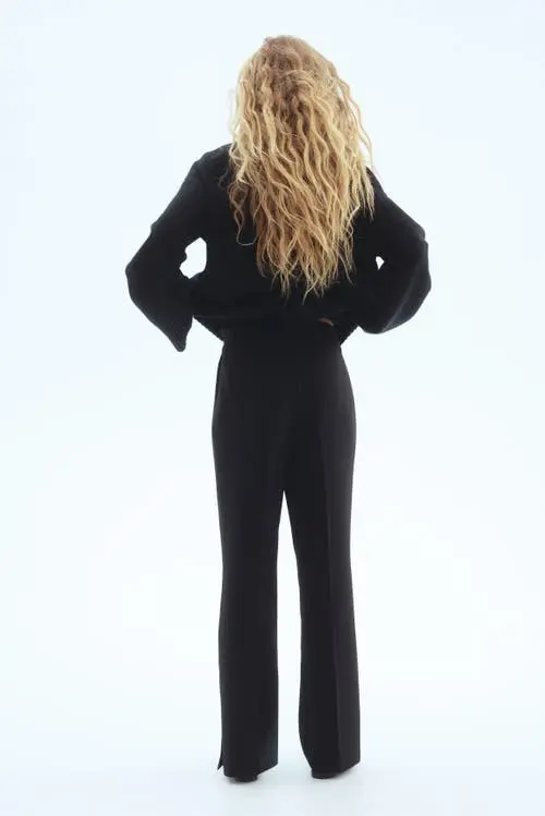 H&m Bootcut Trousers With Slit Cuffs
