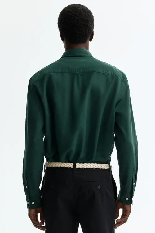 H&m Regular Fit Oxford Shirt - Dark Green