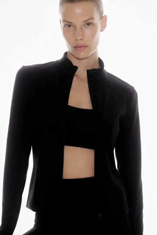 H&M Softmove™ Zip-through Sports Jacket - Black