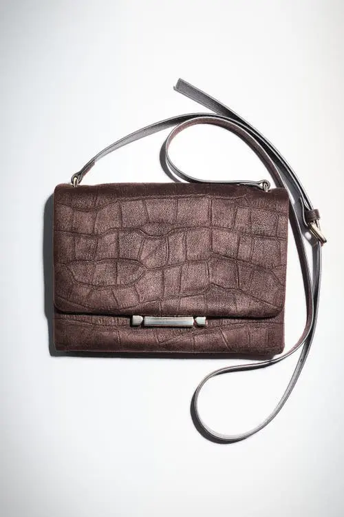 H&M Crossbody Bag With Adjustable Shoulder Strap And Magnetic Fastener - Dark Brown
