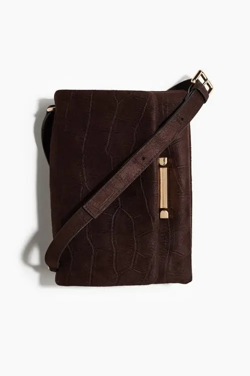 H&M Crossbody Bag With Adjustable Shoulder Strap And Magnetic Fastener - Dark Brown